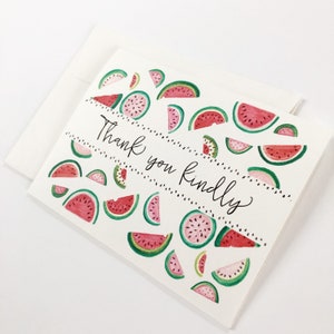 Watermelon Thank You Greeting Card or Notecard Set - Etsy