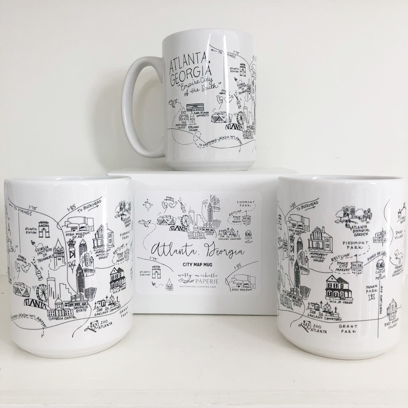 Atlanta Georgia Map Mug - Etsy