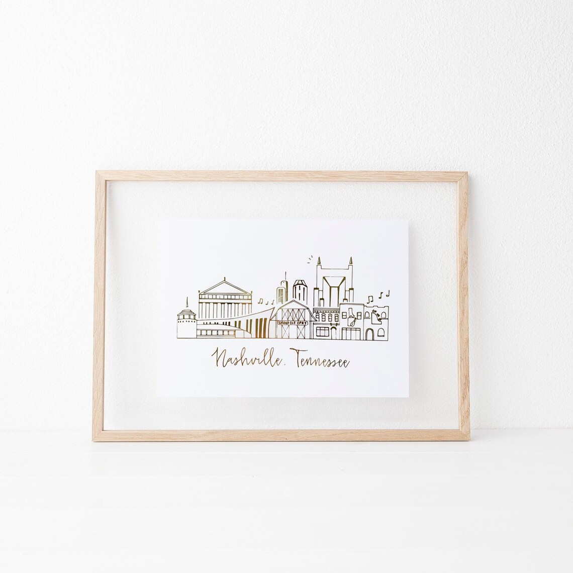 Gold Foil Nashville Tennessee Art Print | Etsy