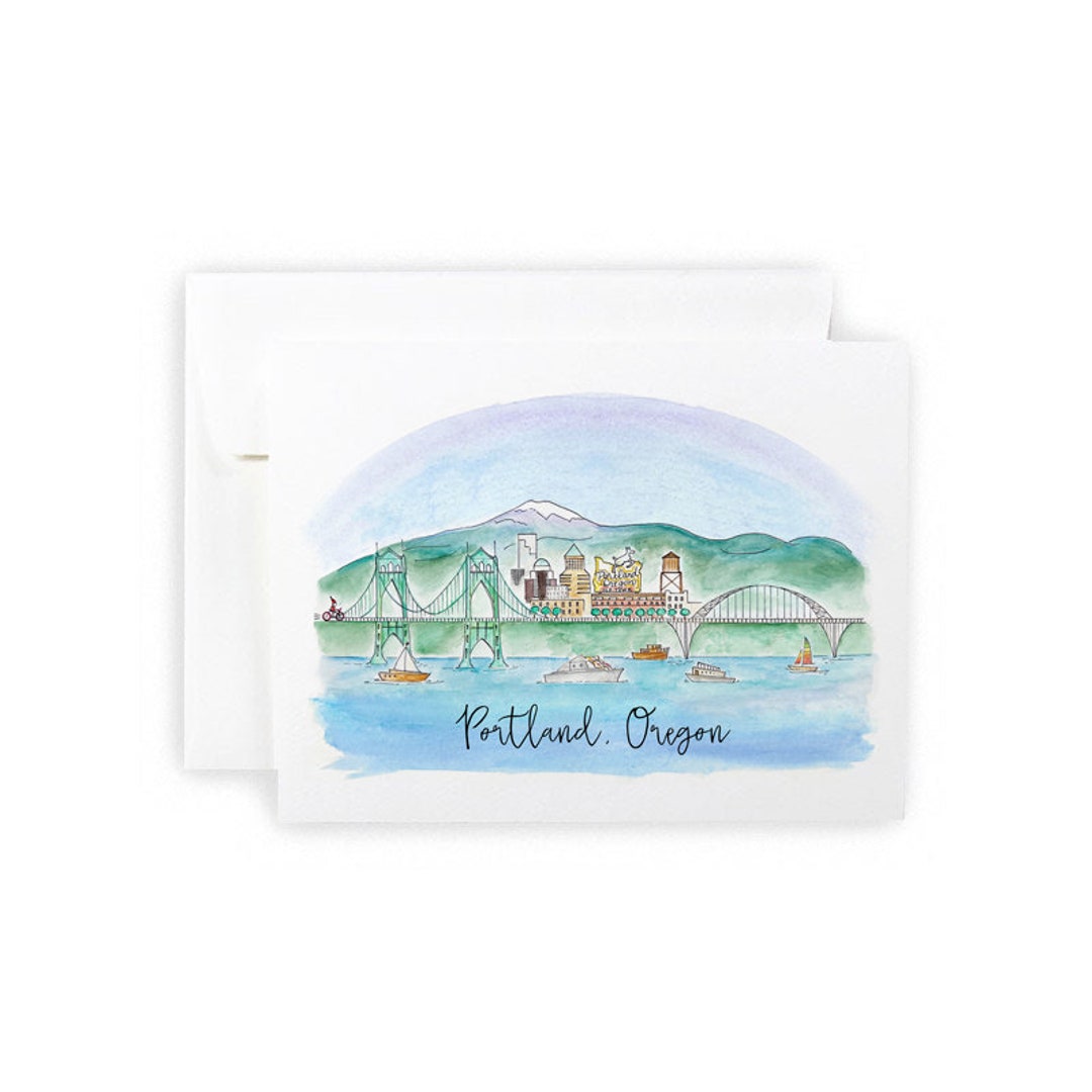 Portland, Oregon Greeting Card or Notecard Set - Etsy