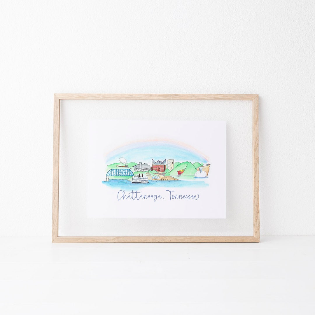 Chattanooga, Tennessee Skyline Art Print: Hand-drawn Art Prints - Etsy