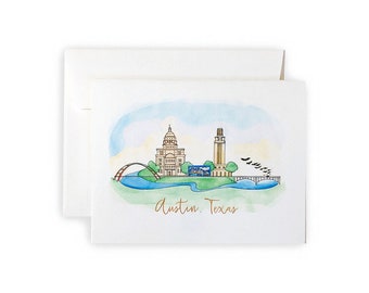 Personalized Foldover Notecard Stationery Set texas State - Etsy