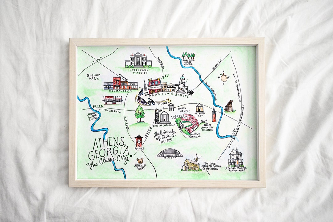 Athens, Georgia Map Art Print - Etsy