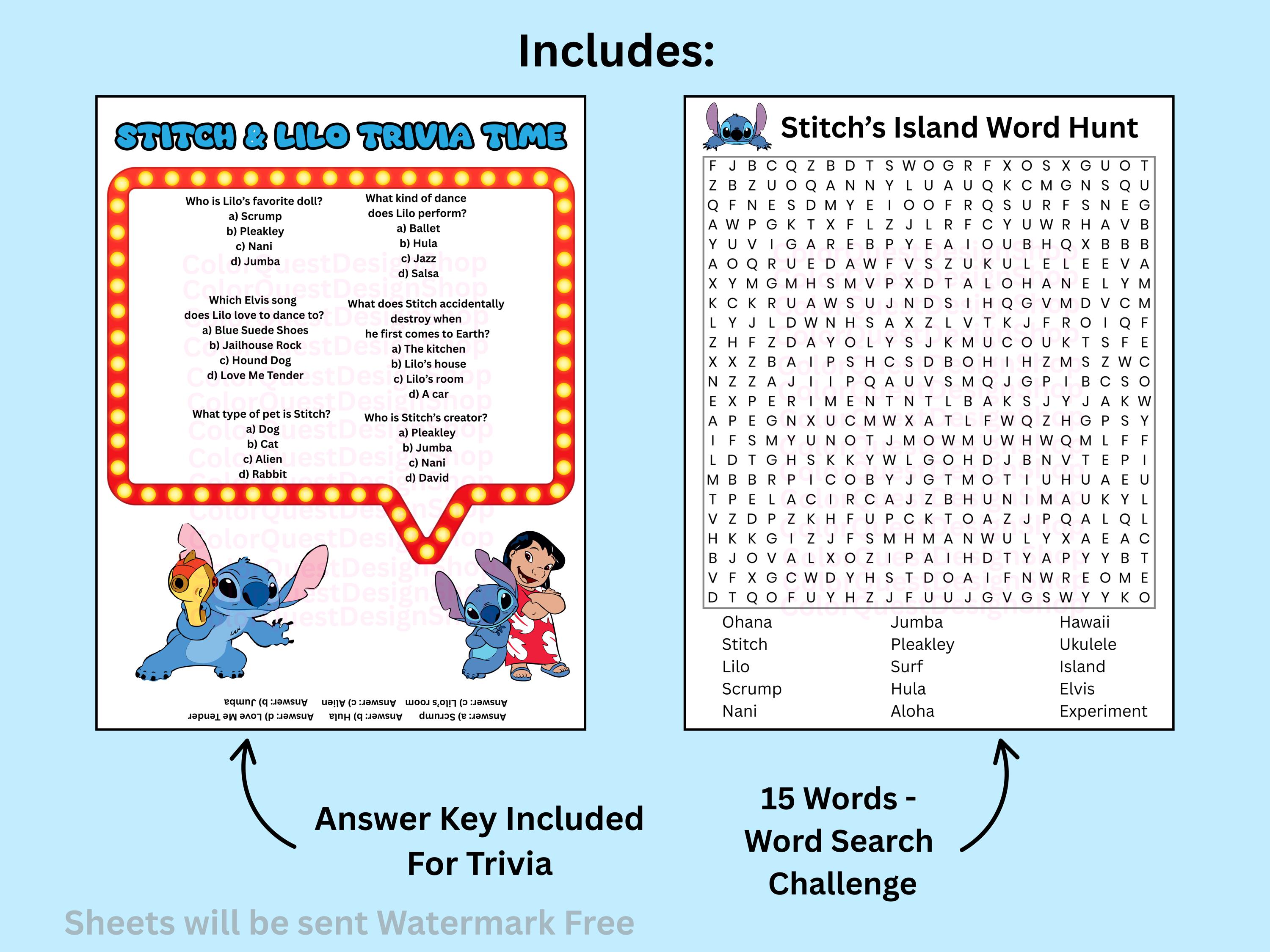 Lilo and Stitch Activity Pages | 14 Printable PDF Sheets | Coloring ...