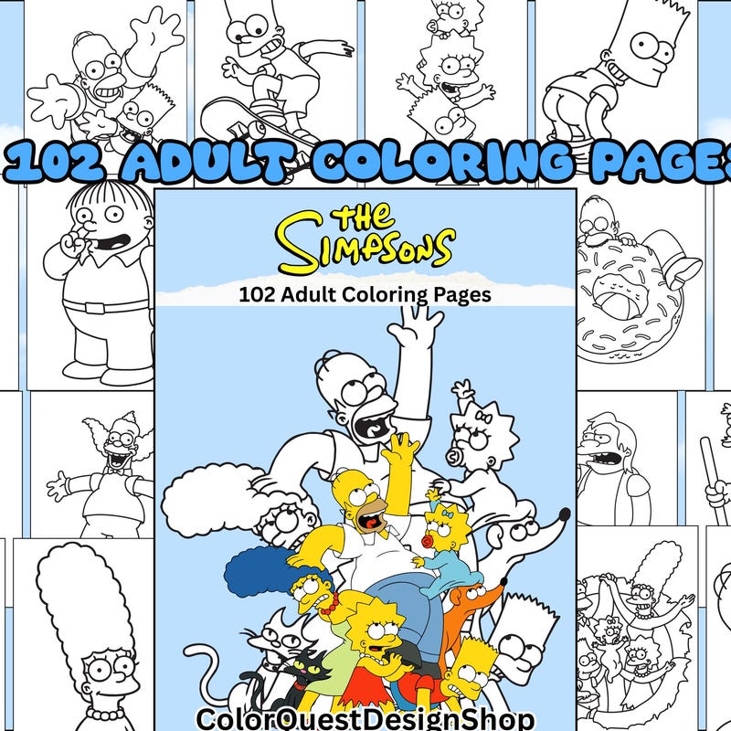 Simpsons Coloring - Etsy UK