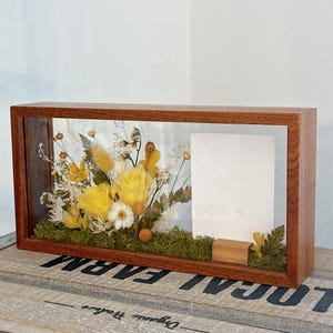 Dried Flowers Photo Frame, Preserved Flower Art in Wooden Frame, Unique ...