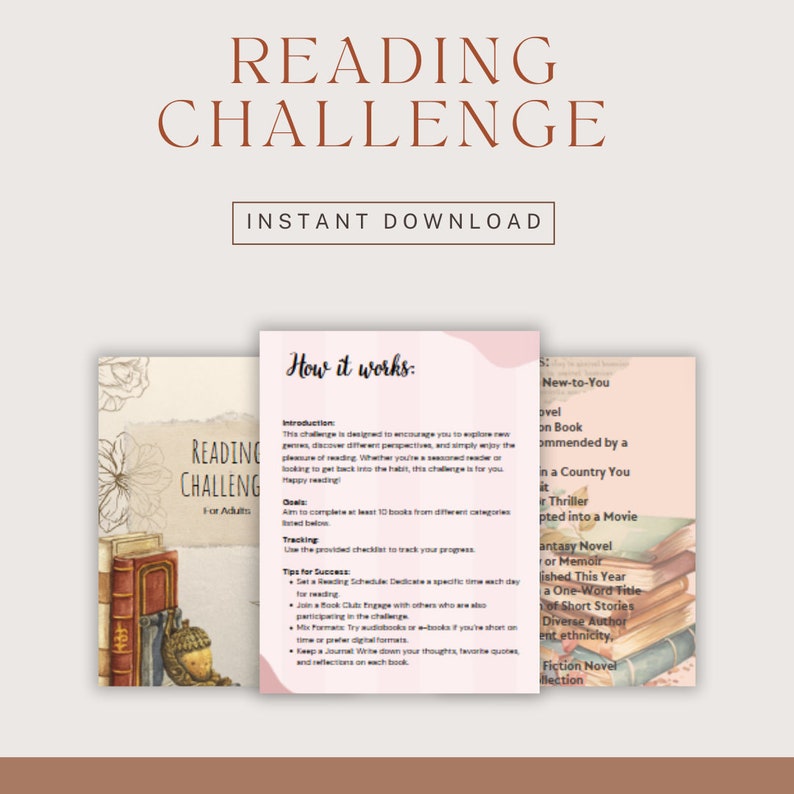 Reading Challenge for Adults, 10 Book Reading Challenge, Complete ...