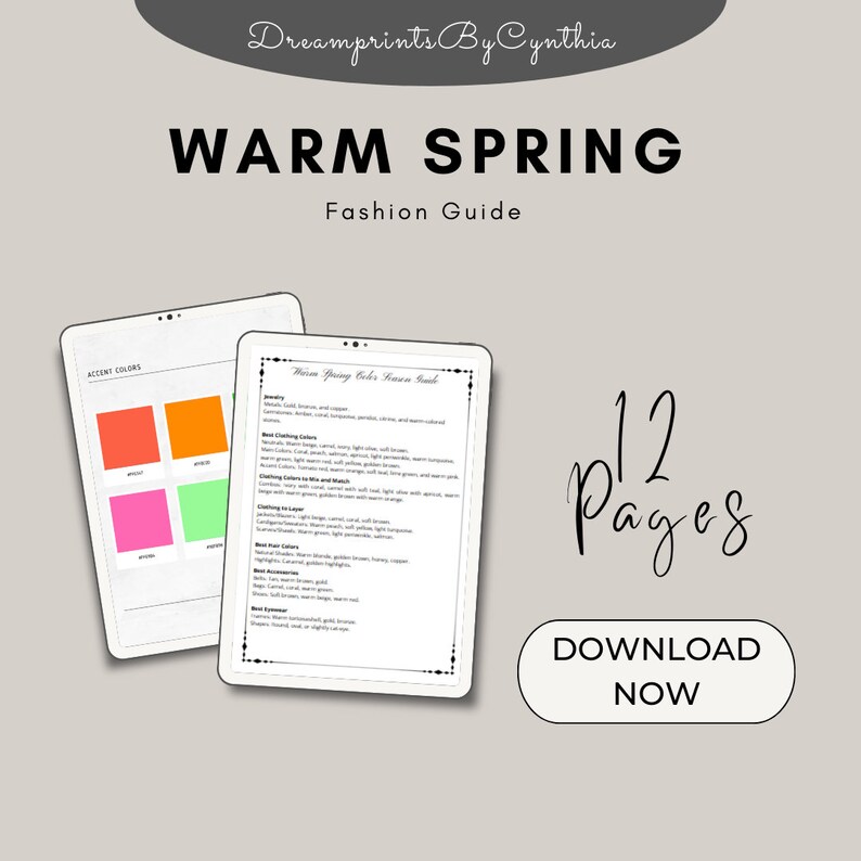 Warm Spring Color Palette Guide, Seasonal Fashion, for Men and Women ...