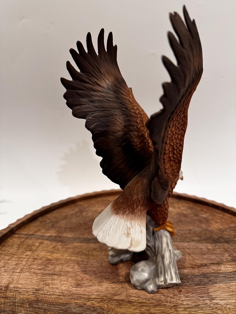 Elegant Porcelain Bisque Bald Eagle is Ready to Fly off of His Perch ...