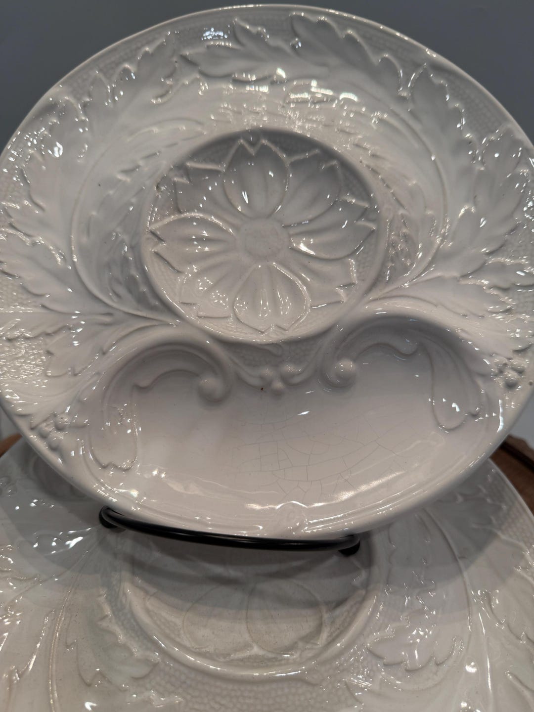 Italian Hors D’oeuvres Plates in Embossed White , Set of 4 - Etsy