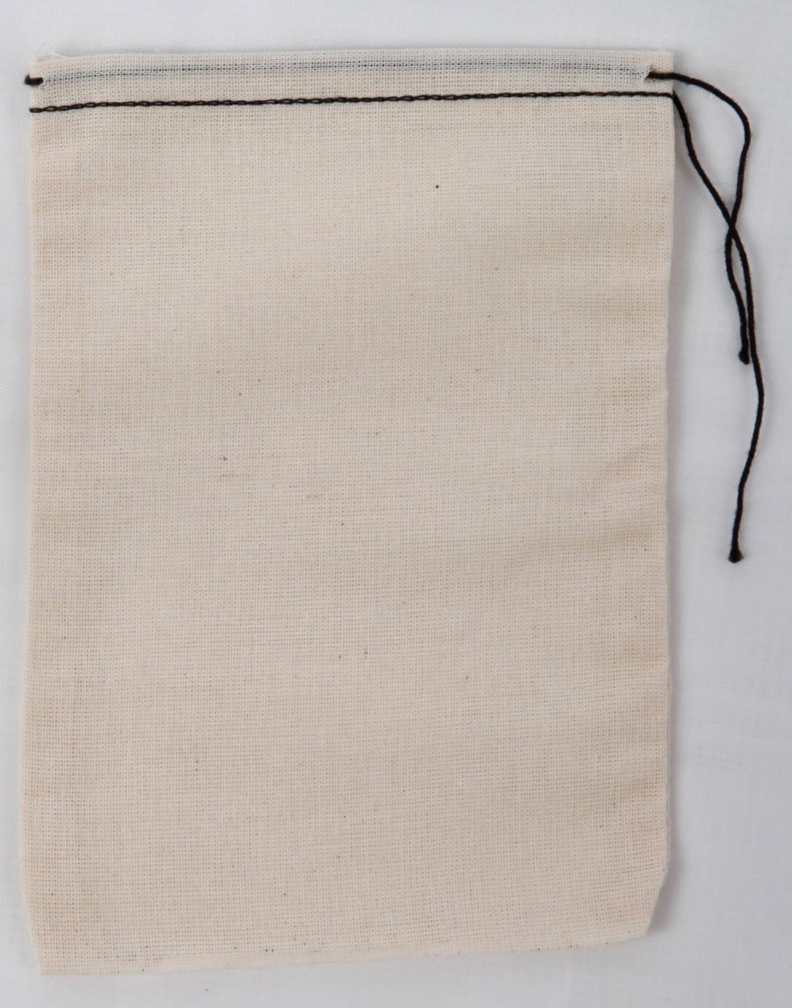 25 4x6 Cotton Muslin Drawstring Bags Black Hem and Drawstring - Etsy