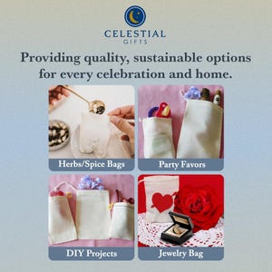Made in the USA 3x5 Inch Muslin Double Drawstring Bags Multiple Colors ...