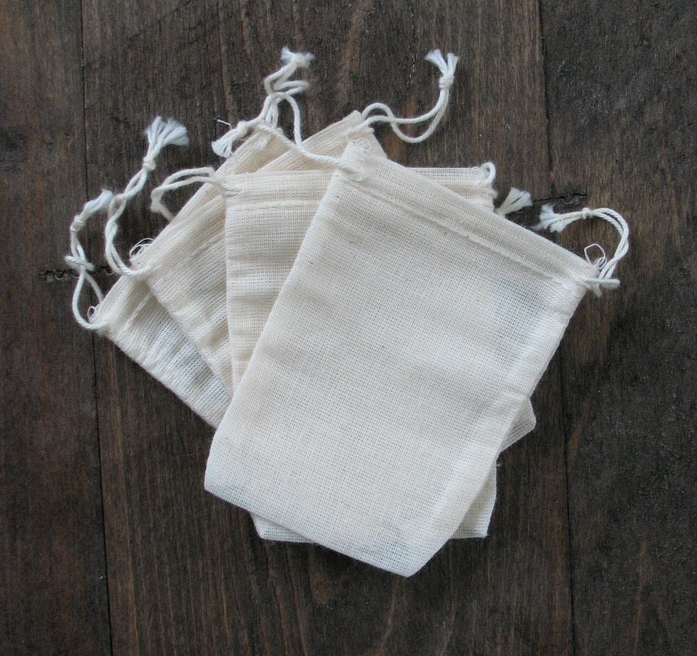 100 Double Drawstring Cotton Muslin Bags 2.75x4 Inch - Etsy