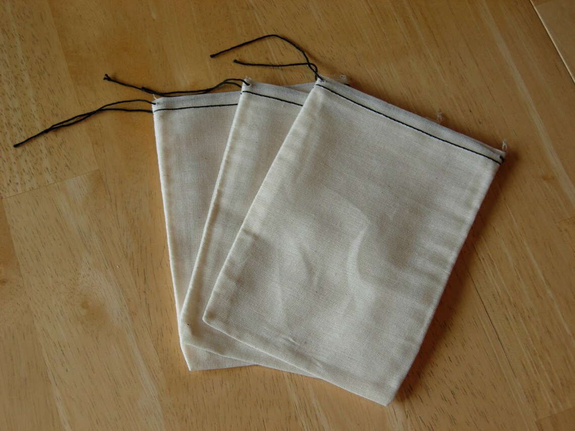 100 4x6 Muslin Drawstring Bags Black Hem and Drawstring - Etsy