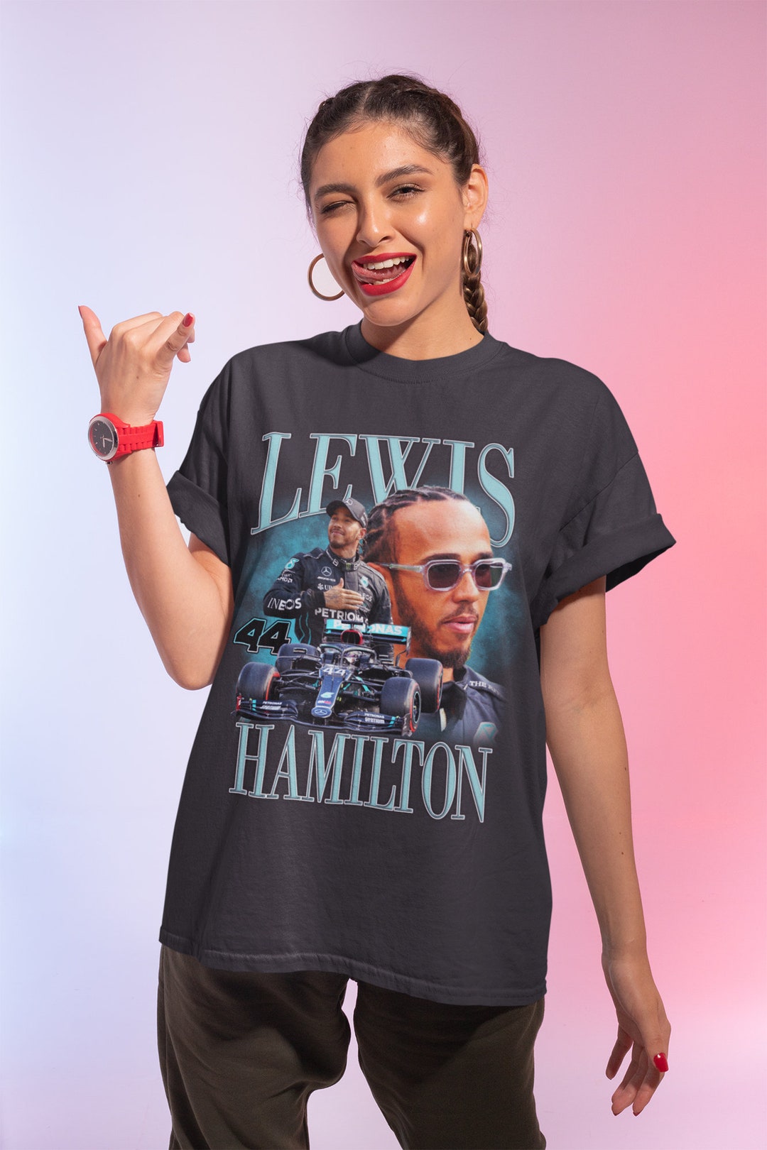 Lewis Hamilton Shirt Formula 1 Racing Team Mercedes 90s - Etsy