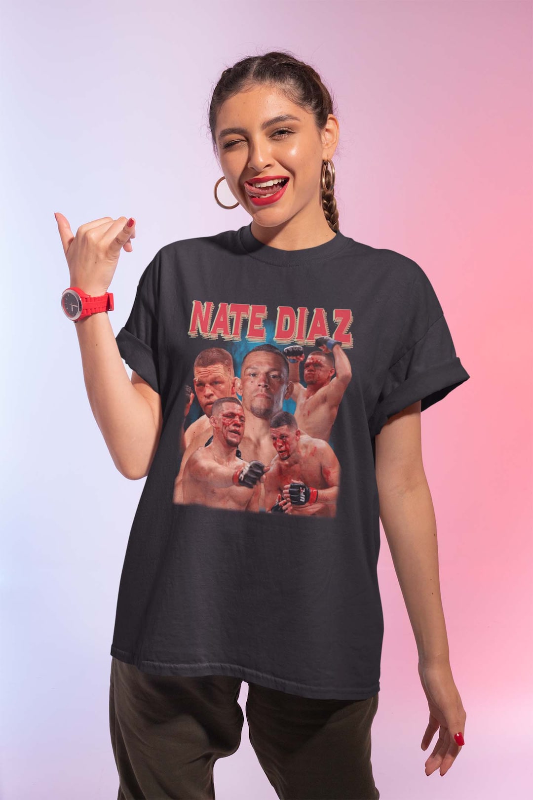 Nate Diaz T-shirt Fighter Tim T Shirt Jiu Jitsu 90s Retro - Etsy
