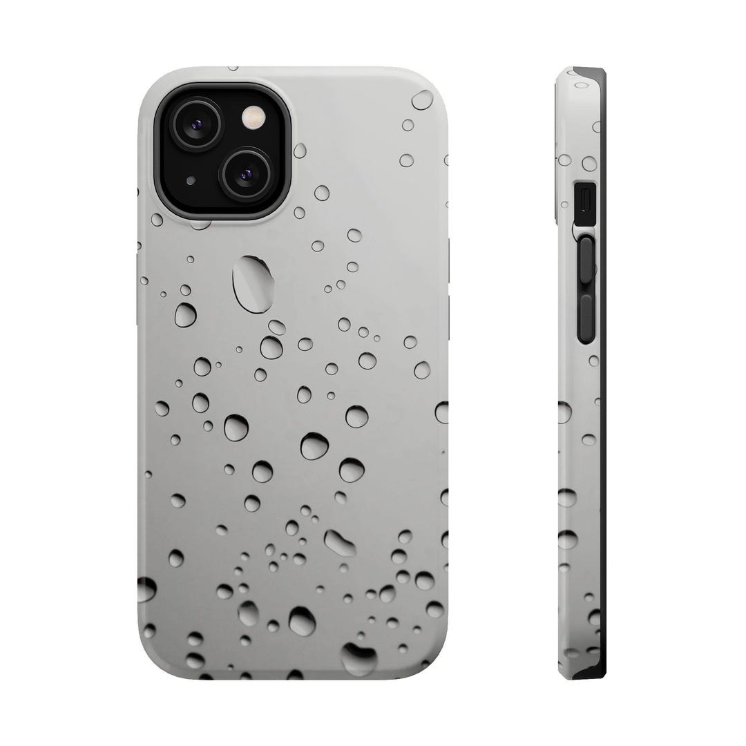 Raindrops 1 Magsafe Case Gray Rain Glass Monocolor Magnetic Tough ...
