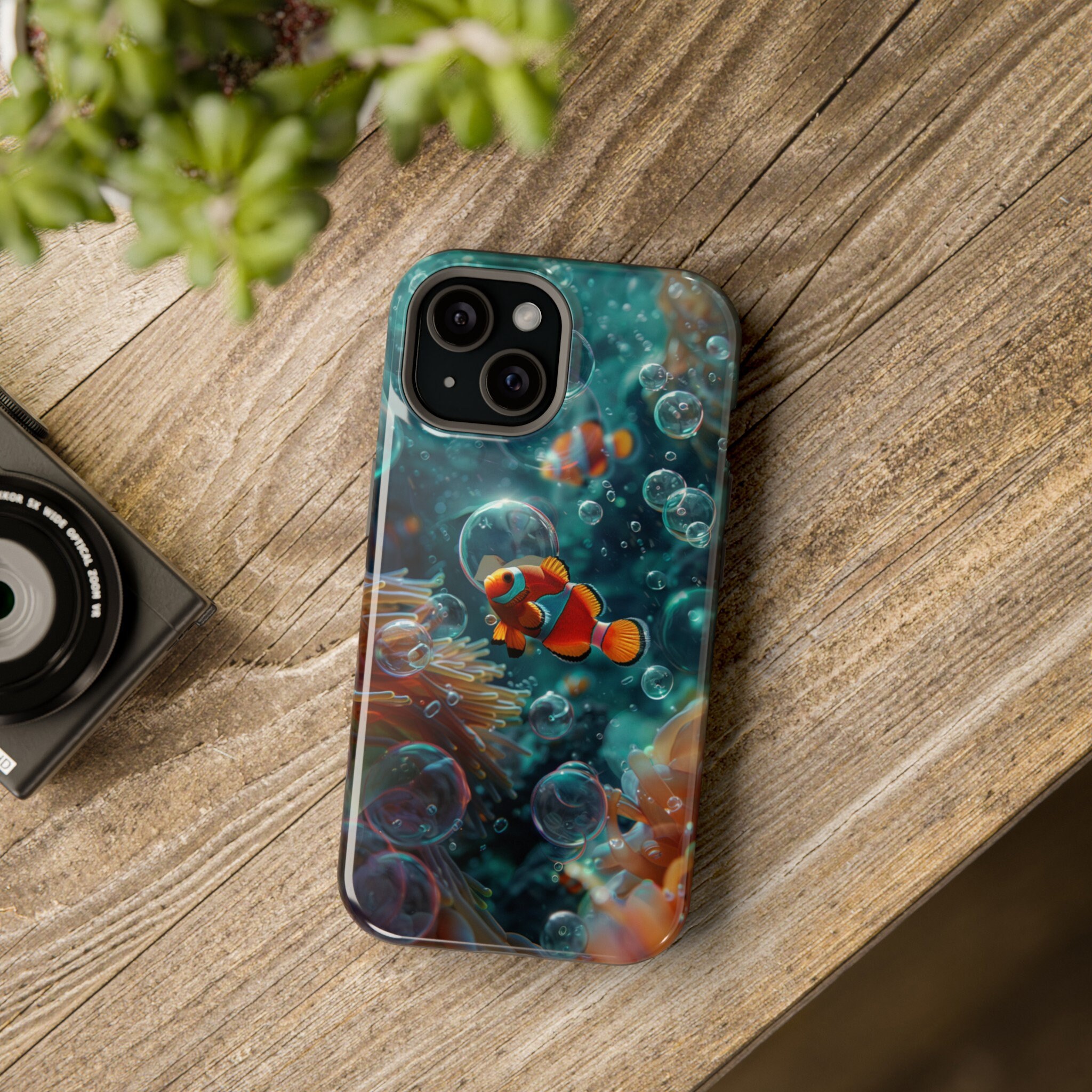 Clownfish 1 Magsafe Case Underwater Coral Bubbles Orange White Blue ...