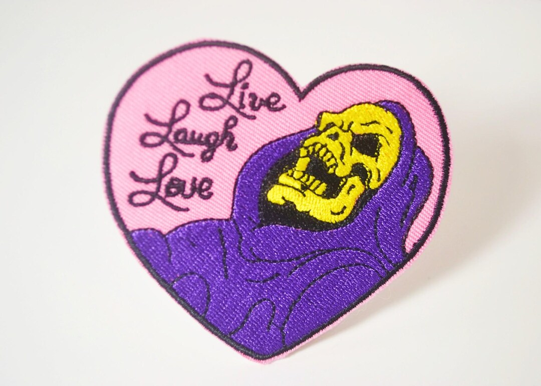 Live Laugh Love Skeletor Patch, Custom Embroidered Skeletor Meme Sew on Iron on Patch for Hats ...