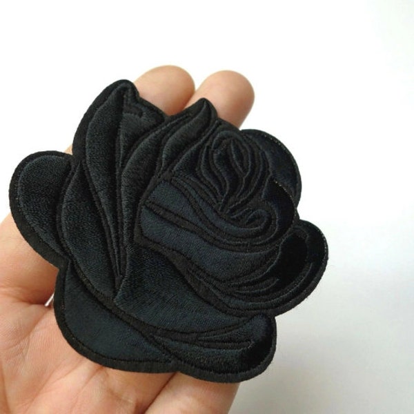 Black Rose Applique - Etsy
