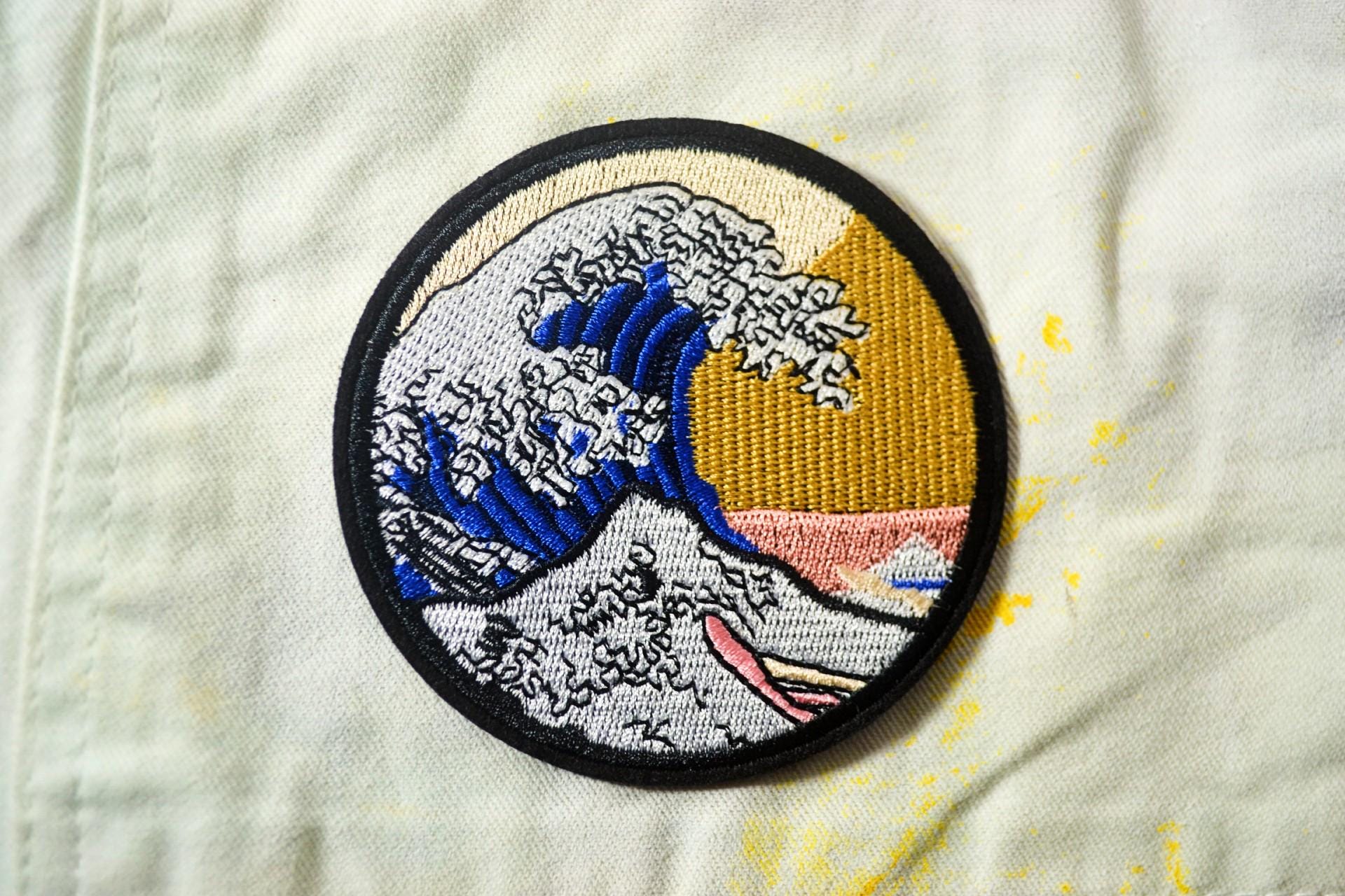 Original Great Wave off Kanagawa Embroidered Iron on Patch, Great Wave ...