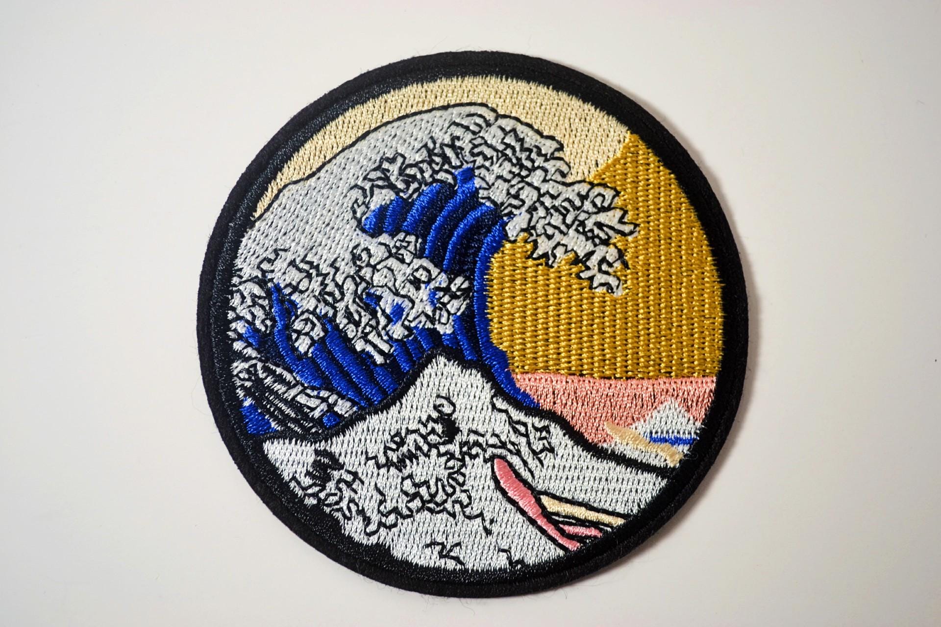 Original Great Wave off Kanagawa Embroidered Iron on Patch, Great Wave ...