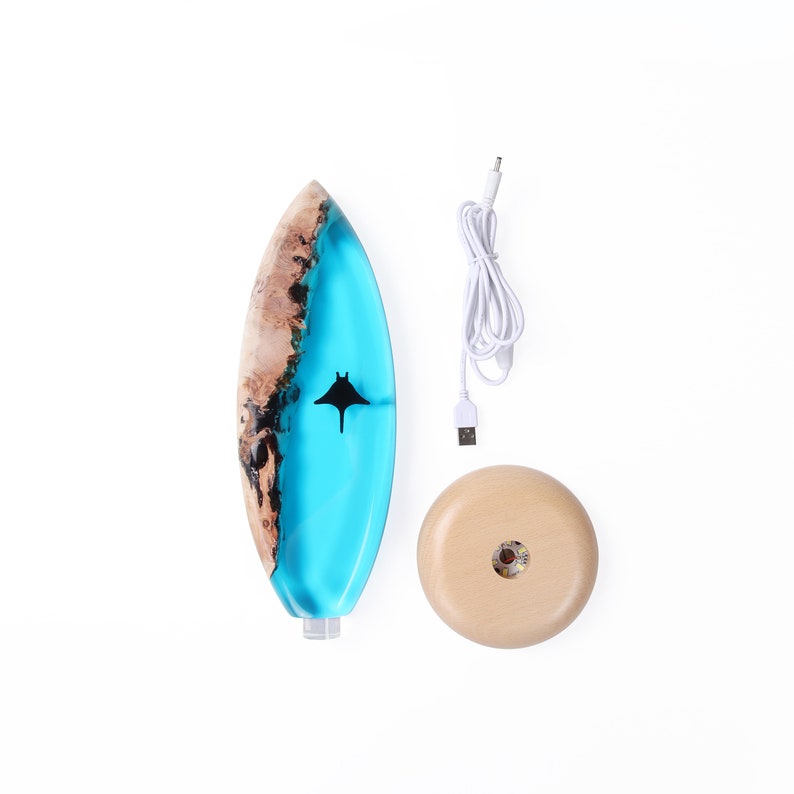 Resin Lamp, Surfboard Art, Surfboard Resin Lamp, Ocean Resin Lamp ...