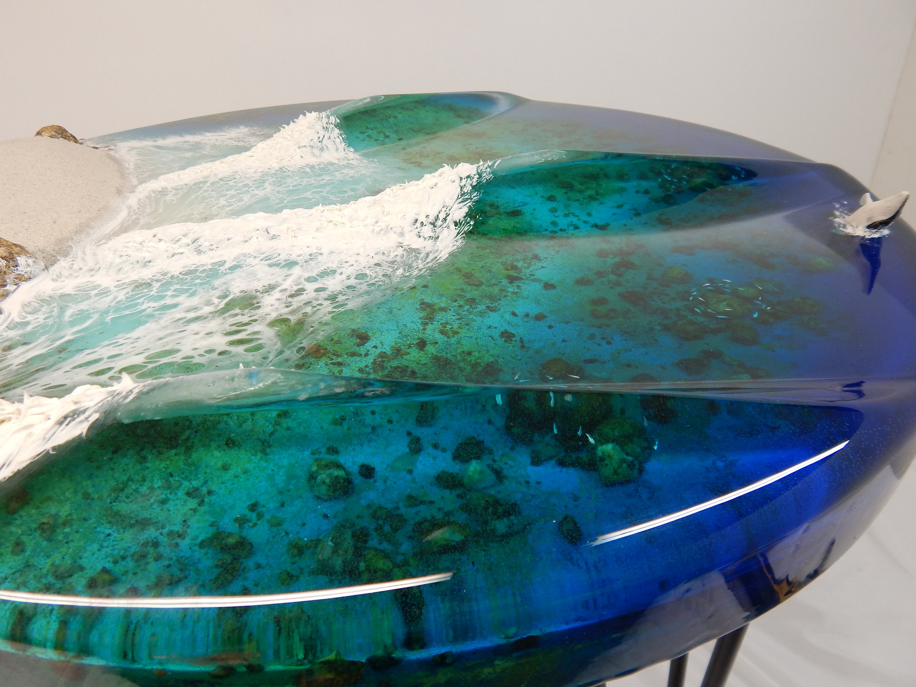 Coffee Table, Resin Coffee Table, Coffee Table Art, Surfing Art, Ocean ...
