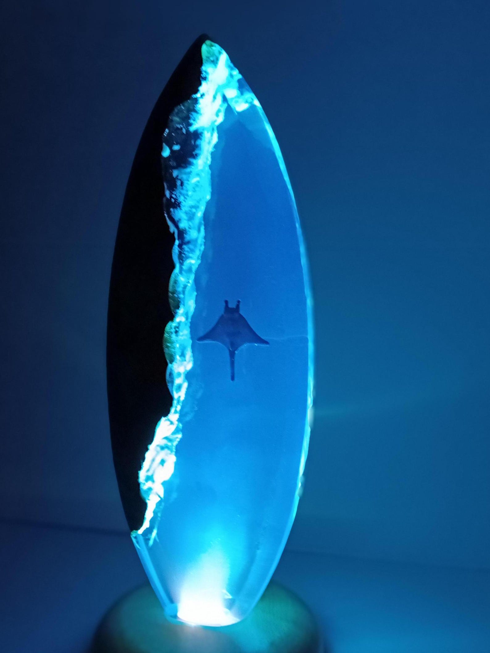 Resin Lamp, Surfboard Art, Surfboard Resin Lamp, Ocean Resin Lamp ...