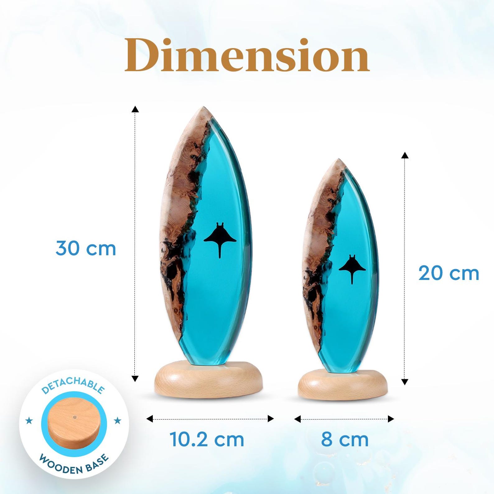 Resin Lamp, Surfboard Art, Surfboard Resin Lamp, Ocean Resin Lamp ...