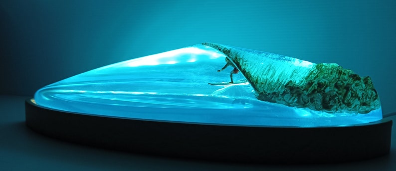 Ocean Lamp, Night Light, Wave Lamp, Wave Sculpture, Surfing Lamp ...