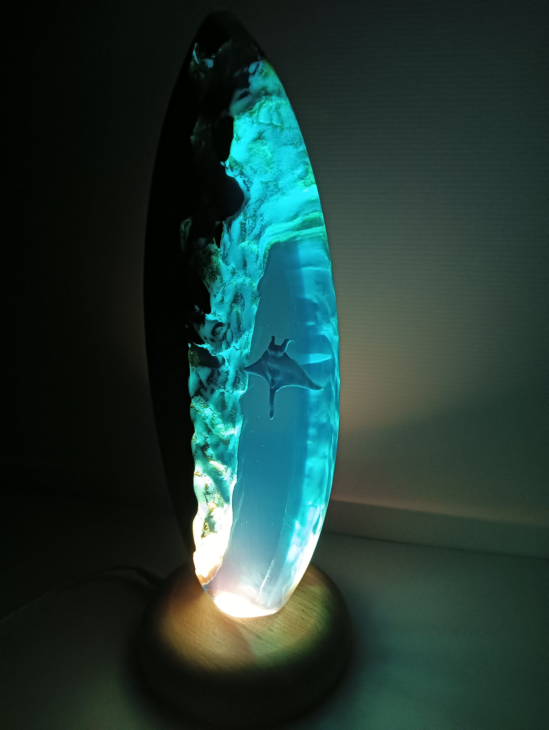 Resin Lamp, Surfboard Art, Surfboard Resin Lamp, Ocean Resin Lamp ...
