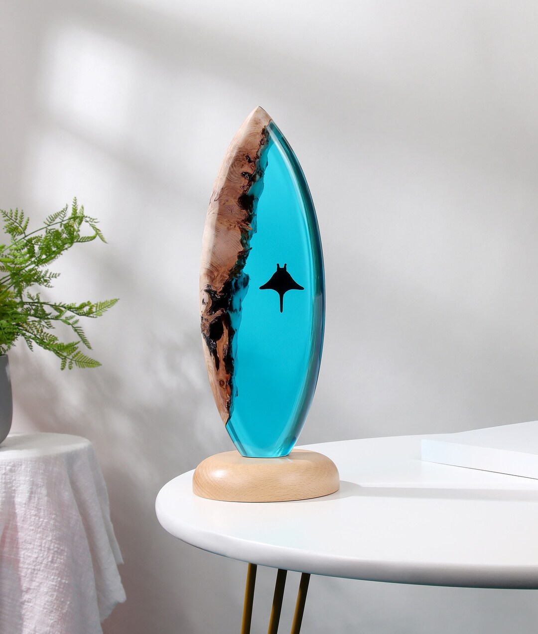 Resin Lamp, Surfboard Art, Surfboard Lamp, Ocean Resin Lamp, Night ...