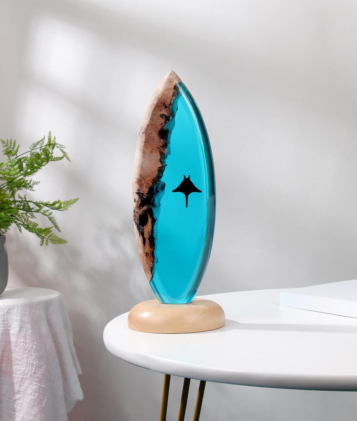 Resin Lamp, Surfboard Art, Surfboard Resin Lamp, Ocean Resin Lamp ...