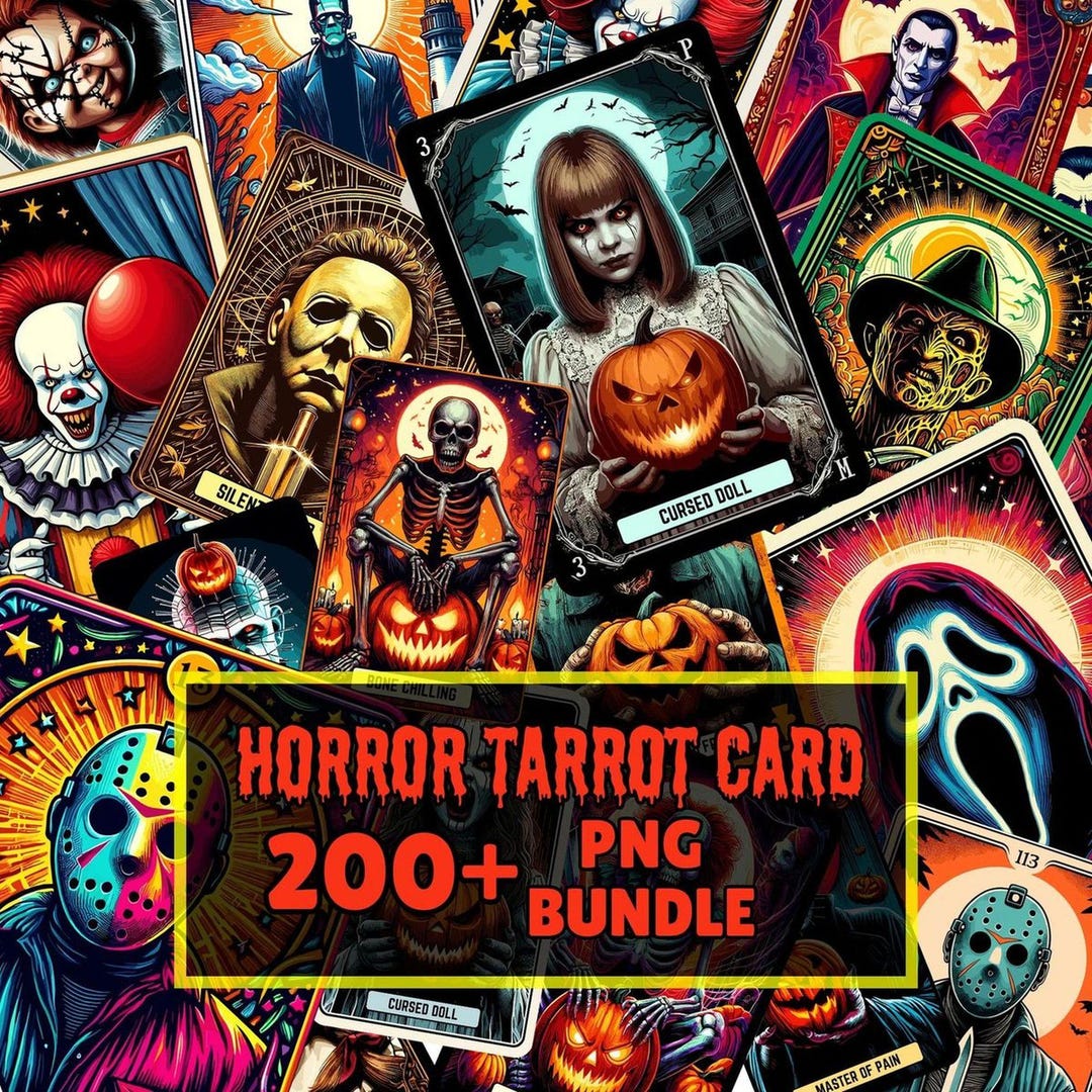200 Horror Tarot Card Png Bundle, Tarot Card Png Bundle, Halloween ...