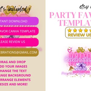 Editable Blank Party Favor Template, Party Favor, Snicker Template ...