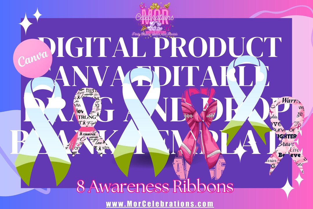 Awareness Ribbon Canva Frames: Drag & Drop Template (digital Download ...