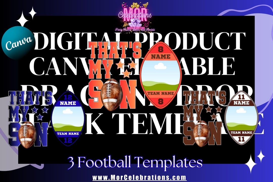 Football Photo Collage Template: Canva Drag & Drop (digital Download ...