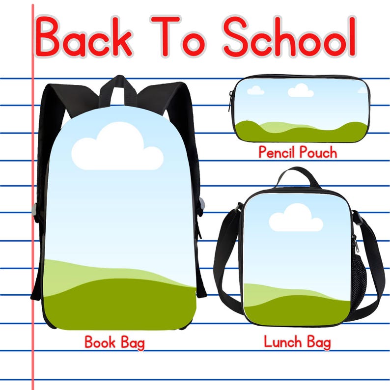 Editable Blank Backpack Template, Backpack Mockup, Lunchbox Mockup ...