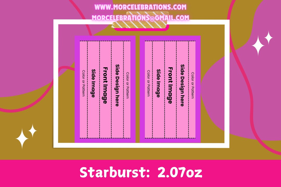 Editable Starburst Party Favor Template: Printable Blank (canva) - Etsy