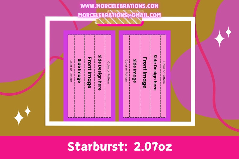Editable Blank Party Favor Template, Party Favor, Starburst Template ...