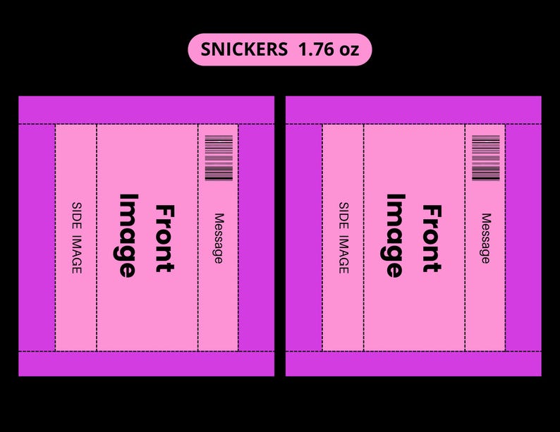 Editable Blank Party Favor Template, Party Favor, Snicker Template ...