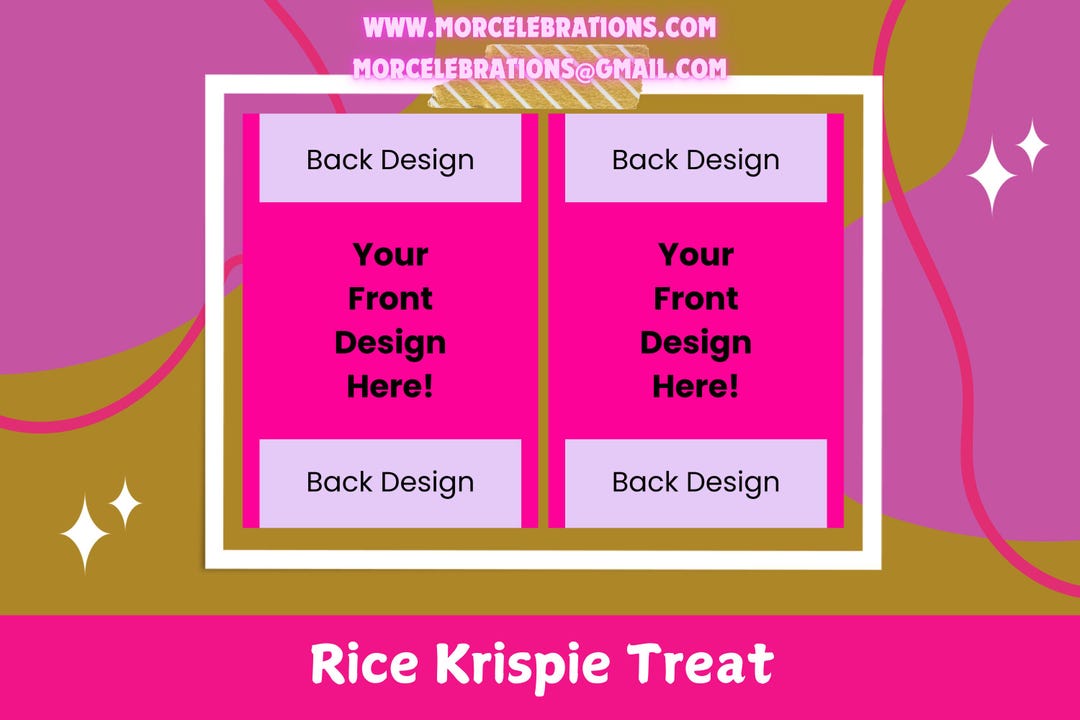 Editable Blank Party Favor Template, Party Favor, Rice Krispie Template ...