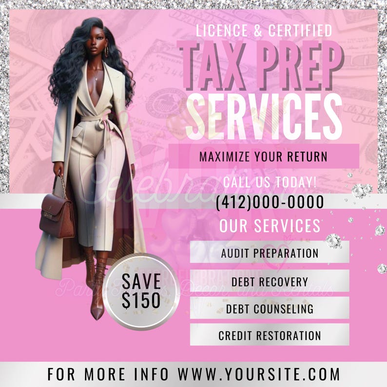 Tax Flyer, Tax Season, Digital Download, Canva - Etsy