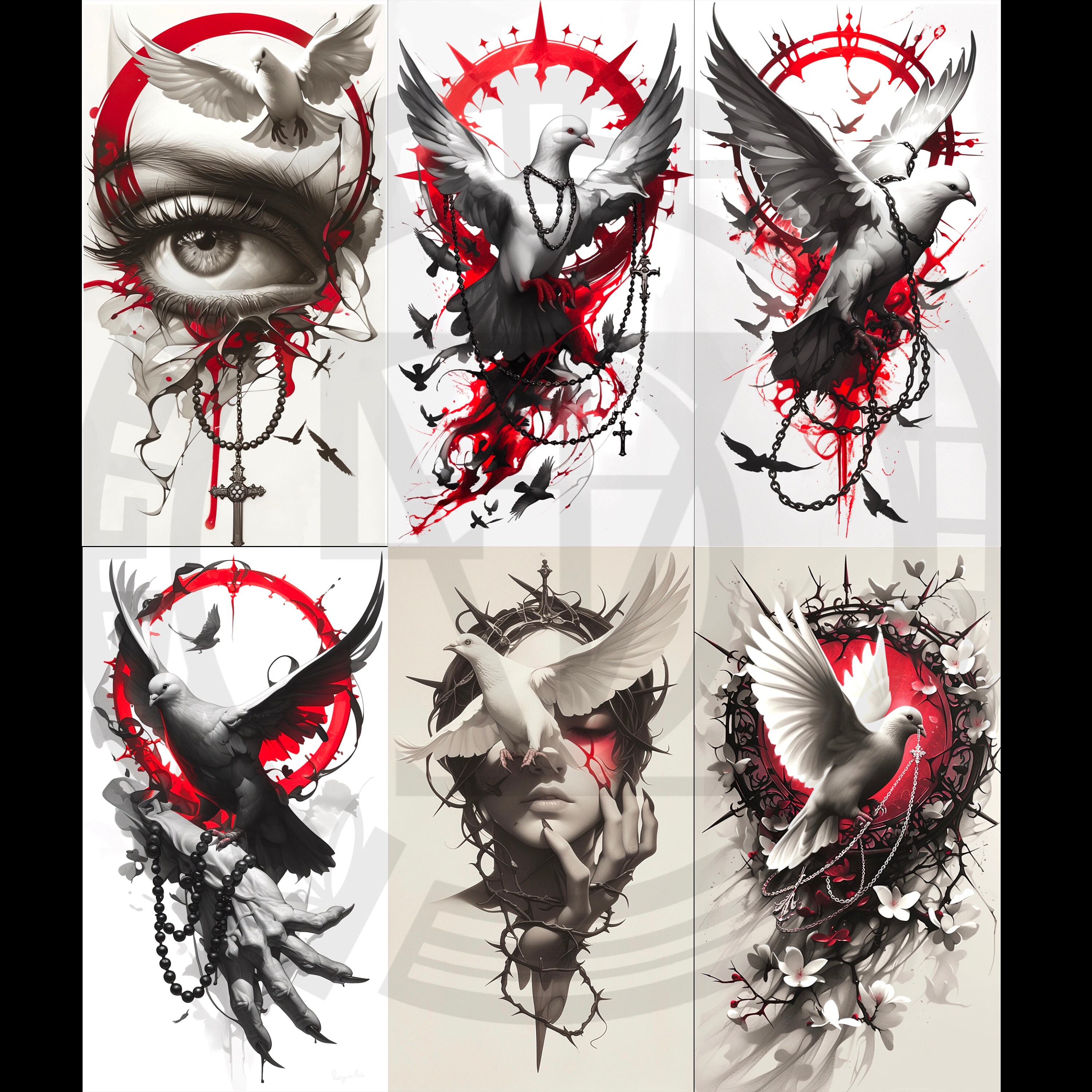 30+ Creative FLYING DOVE Designs. Procreate Brush Set, Stamps, and ...