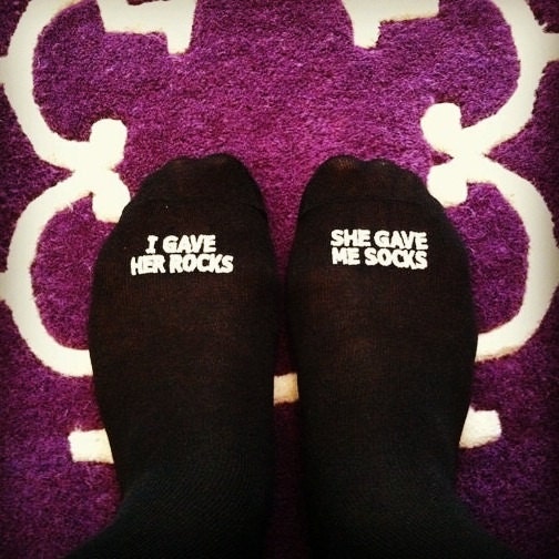 Embroidered Grooms Socks I gave her rocks she gave me | Etsy