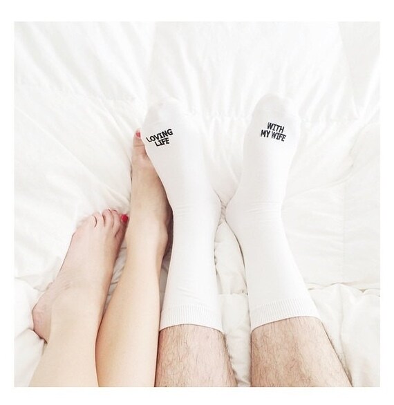 Happy Anniversary Socks Loving Life With My Wife | Etsy