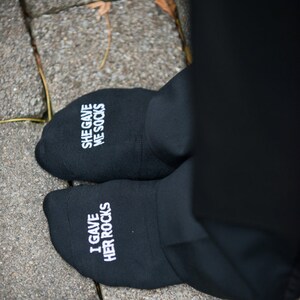 Embroidered Grooms Socks ‘I Gave Her Rocks, She Gave Me Socks'’ Funny ...