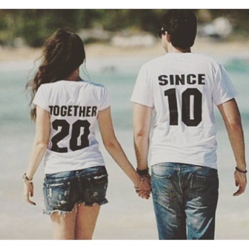Together Since Custom Couples T Shirts Anniversary And Wedding Etsy