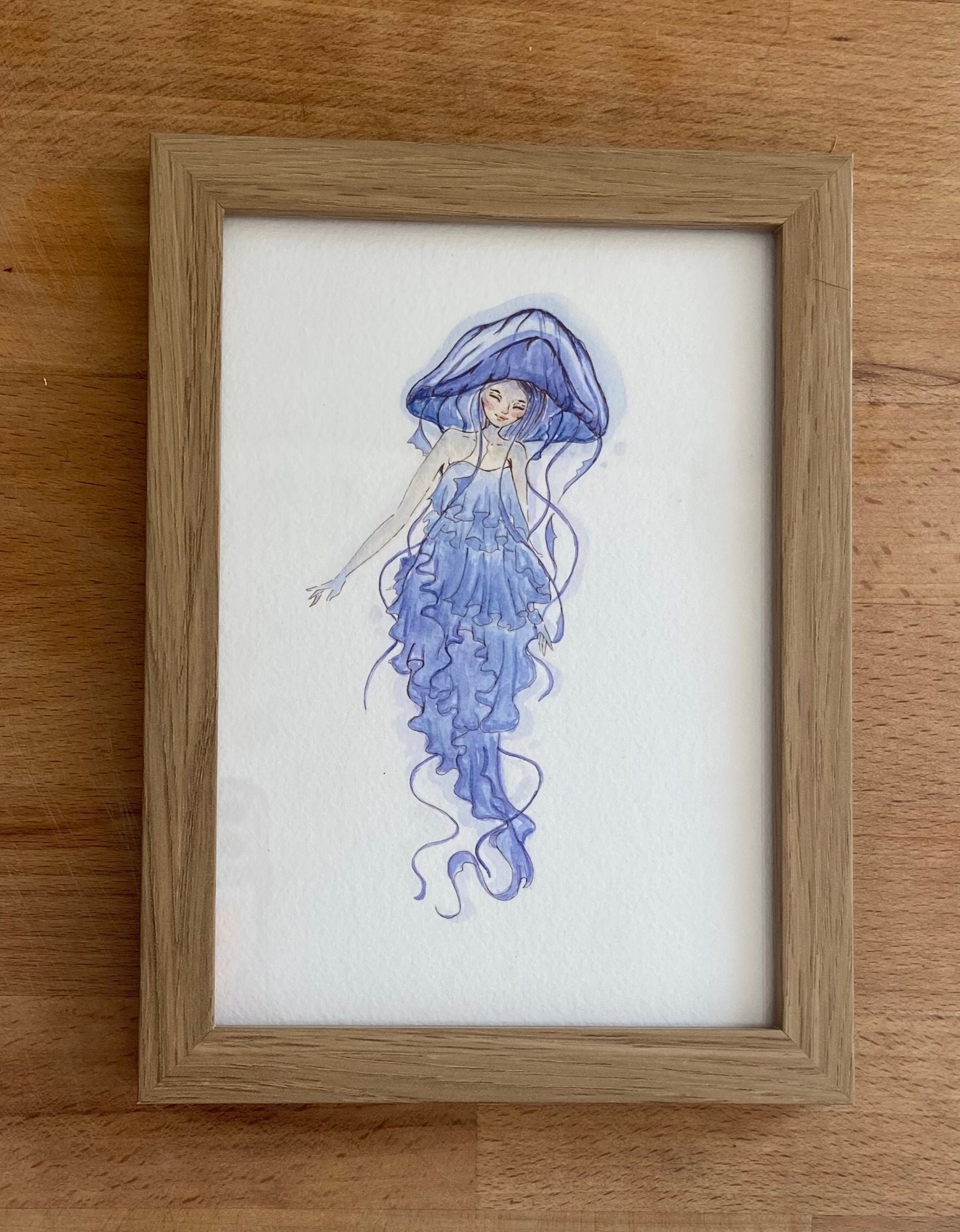 Jellyfish Fae Fairy Watercolor Art Print Illustration Fantasy Art Ocean ...